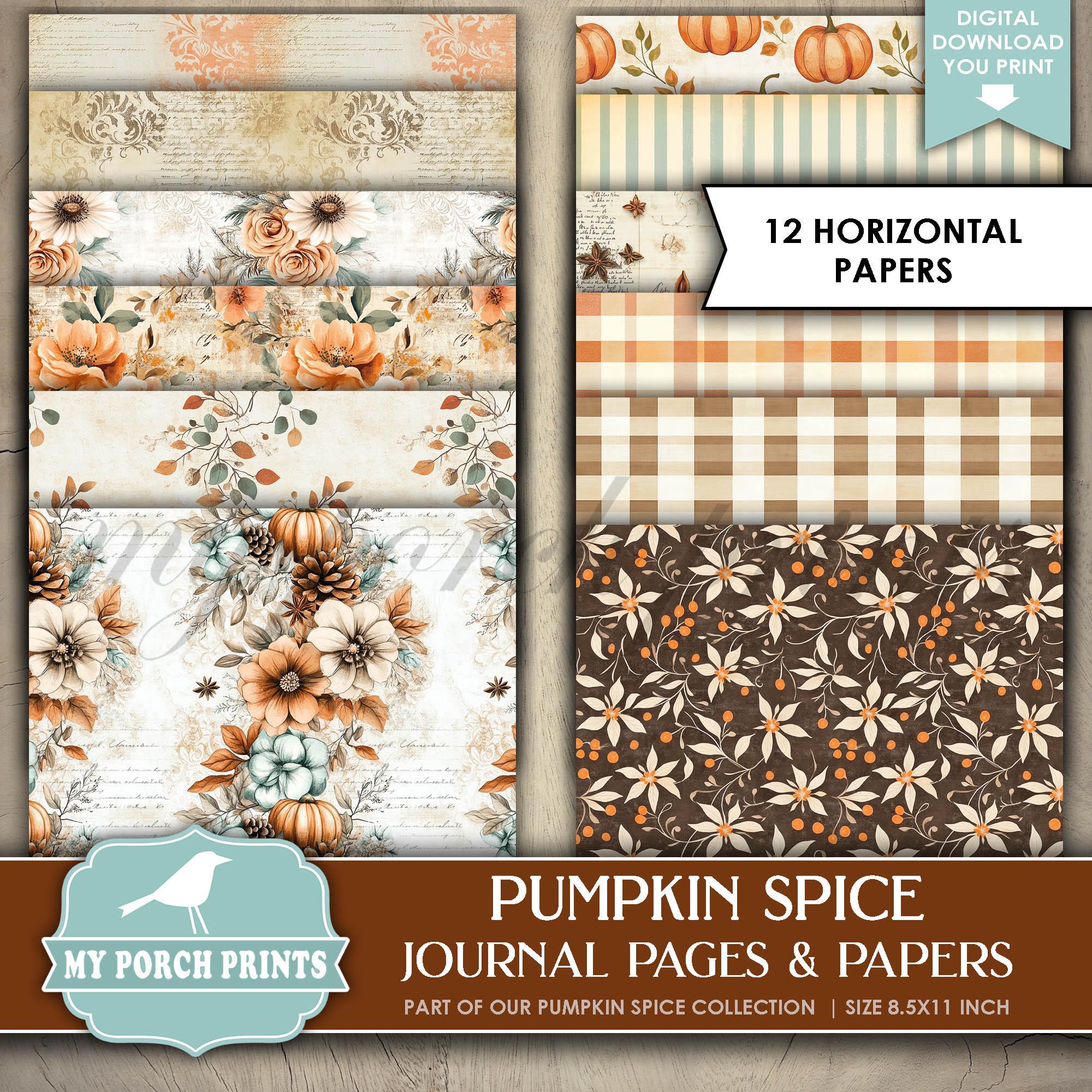 Pumpkin Spice Junk Journal PAGES & PAPERS, Kit, Fall, Autumn, Vintage ...