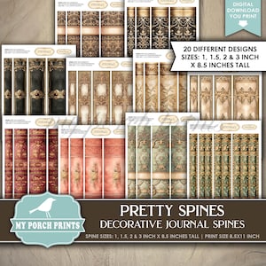 Pretty Spines for a Junk Journal, Book, Spine, Cover, Decorative ...