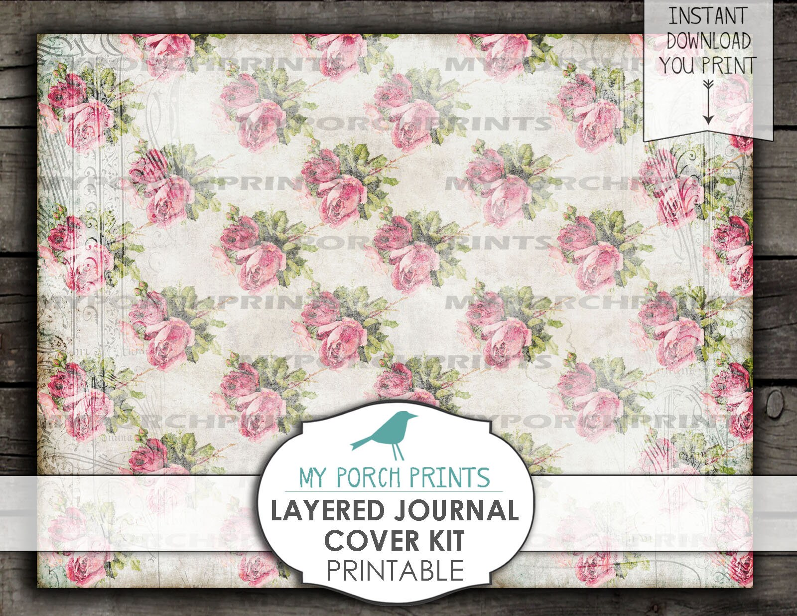 Layered, Journal Cover, Kit, Junk Journal Kit, Printable Ephemera ...