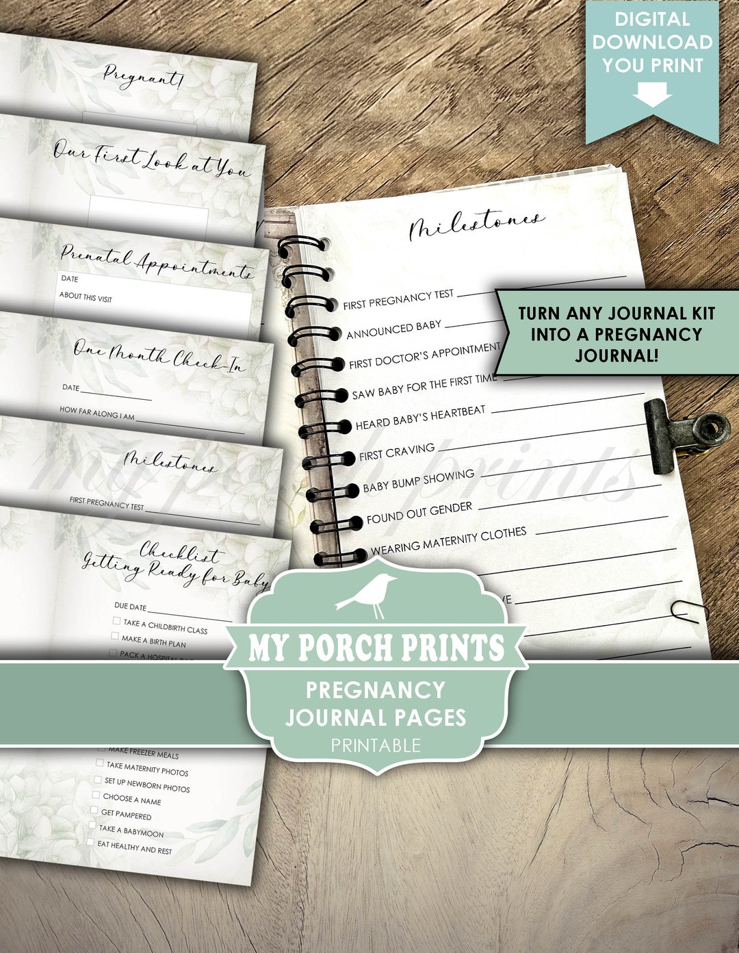 Pregnancy Journal Pages, Junk Journal, Neutral, Baby Book, Kit ...