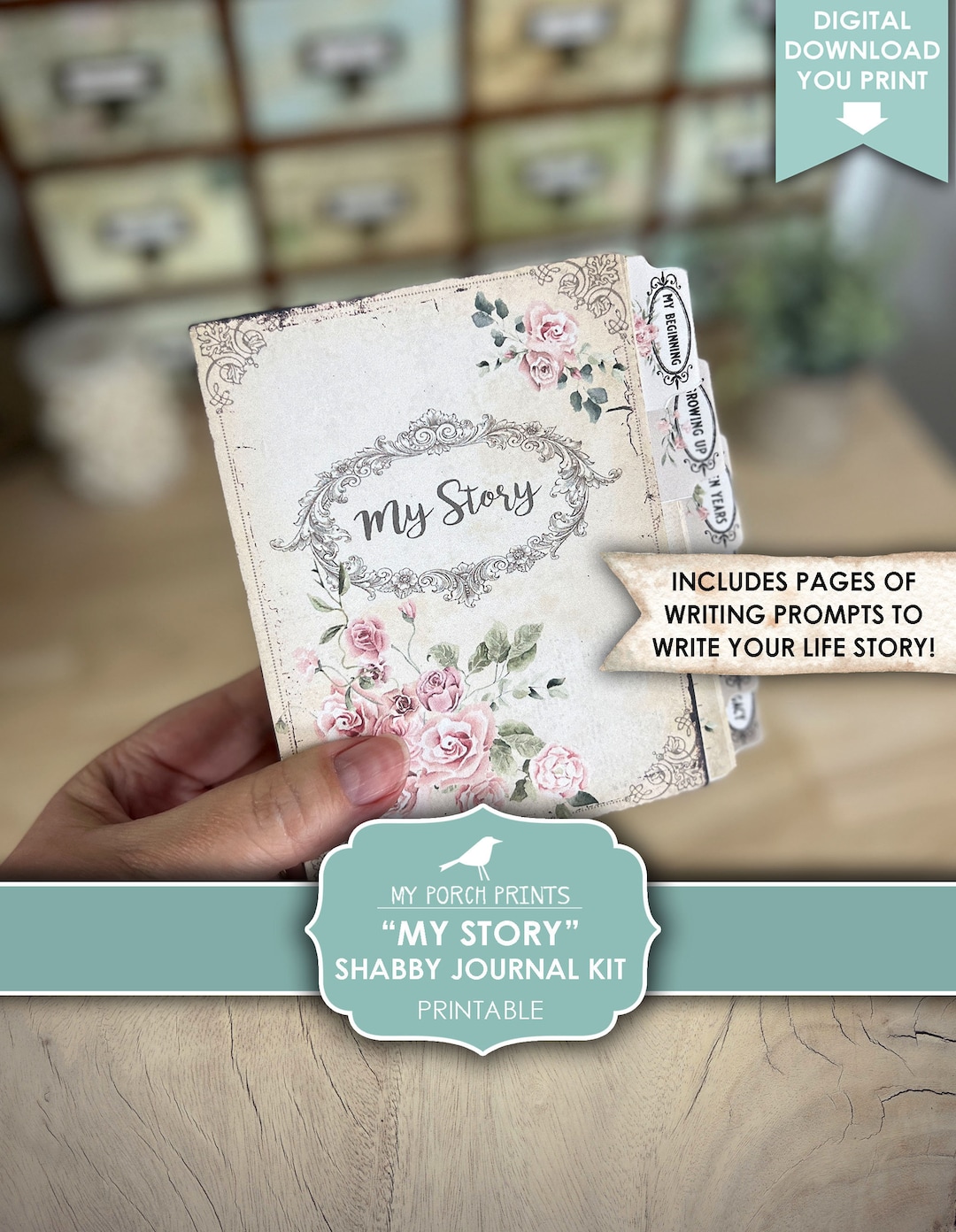 Junk Journal, Kit, My Story, Shabby, Biography, About Me, Mom, Gift ...