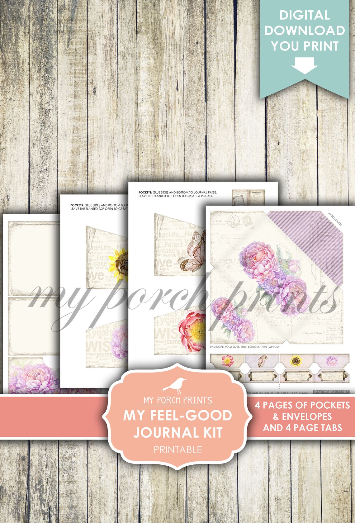 My Feel Good Junk Journal Kit Gift Idea Anti Anxiety | Etsy