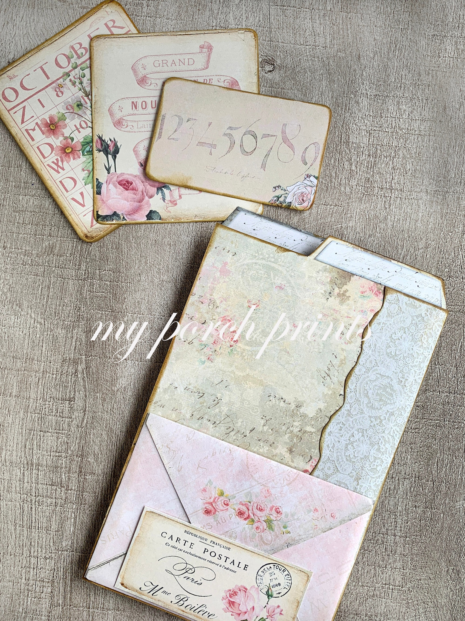 Junk Journal Shabby Pink Loaded Folder Craft Kit Ephemera - Etsy
