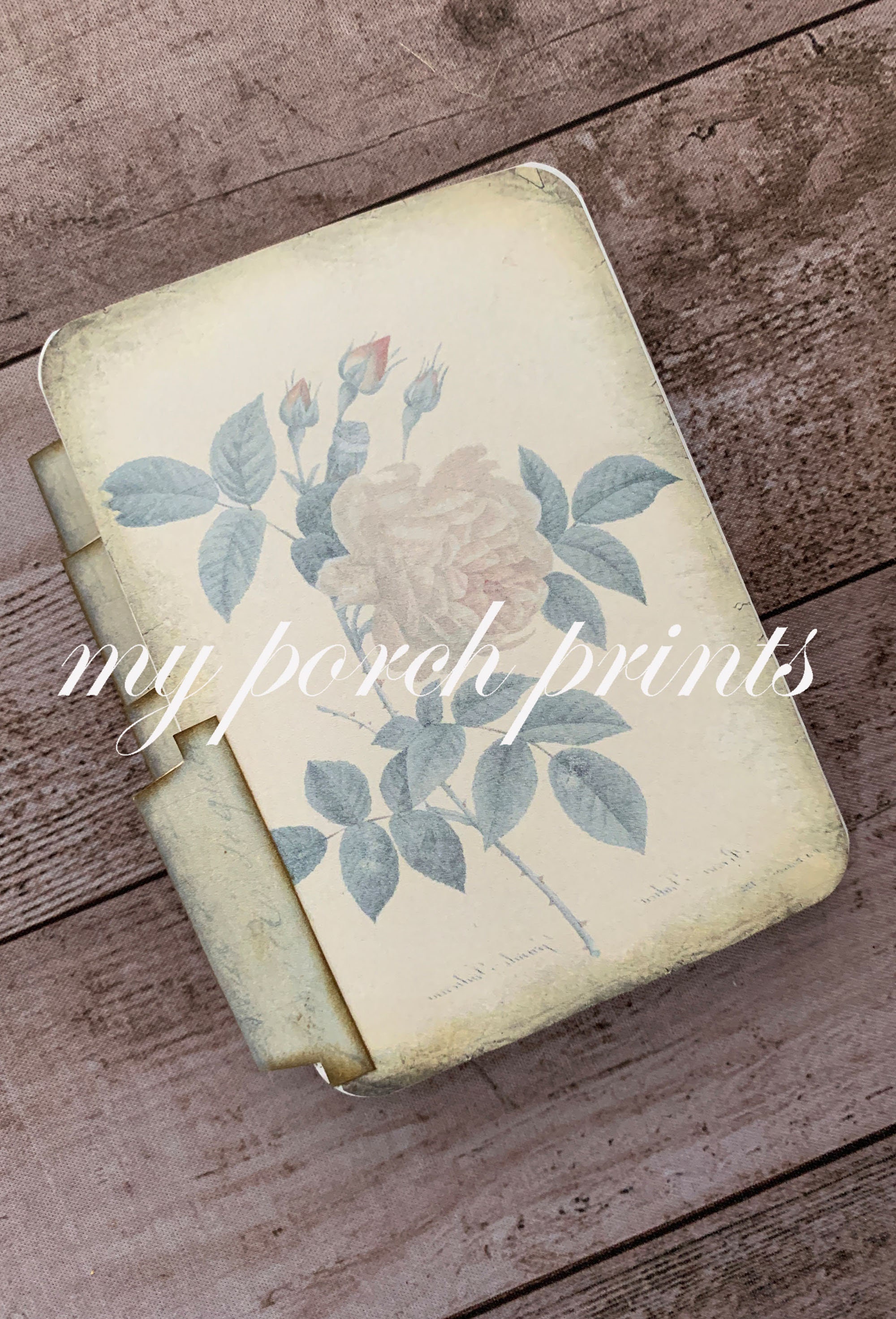 Rose, Tag, Folder, Booklet, Antique, Junk Journal Kit, Ephemera, Junk ...