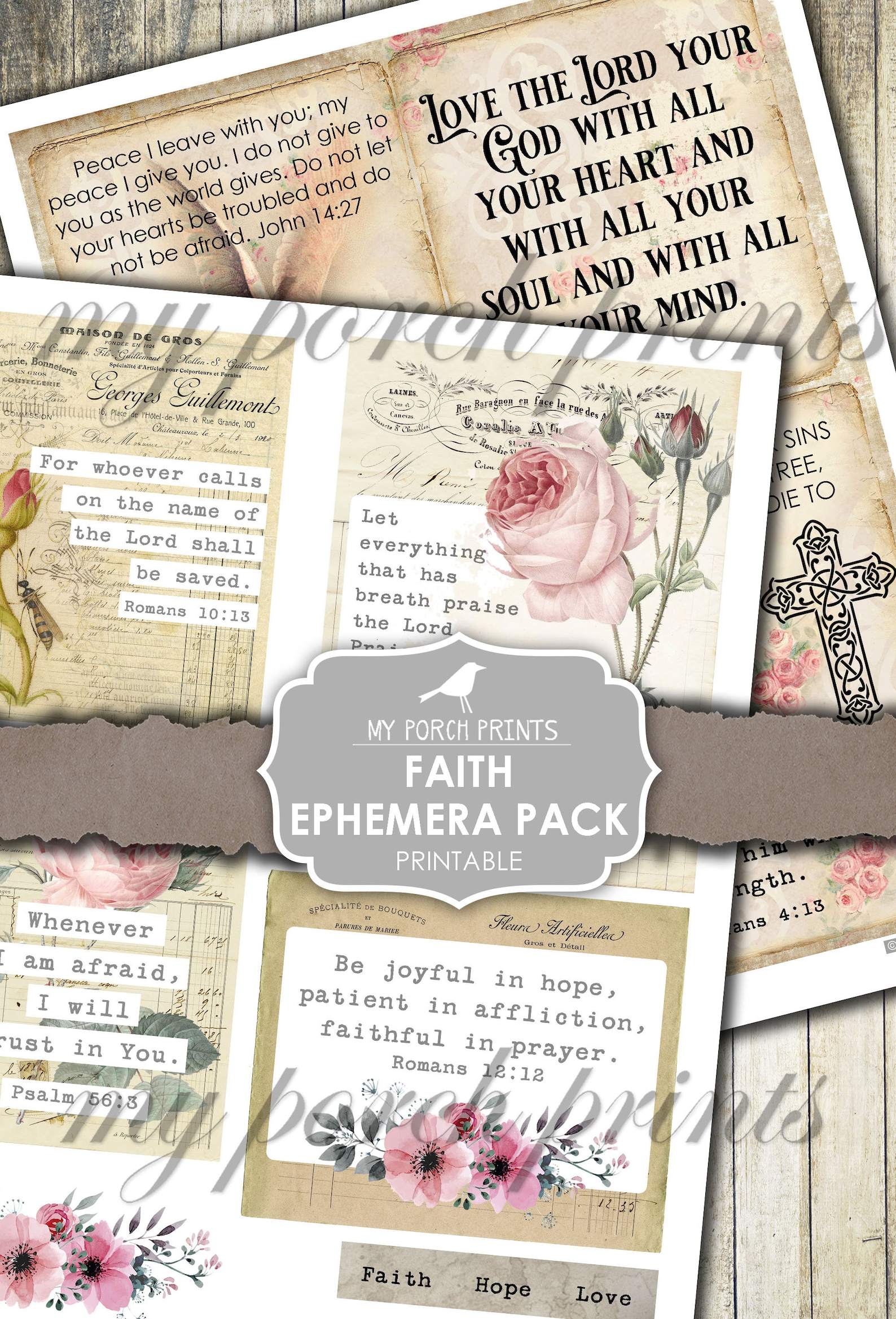 Junk Journal Faith Ephemera Pack Prayer Journal Kit - Etsy