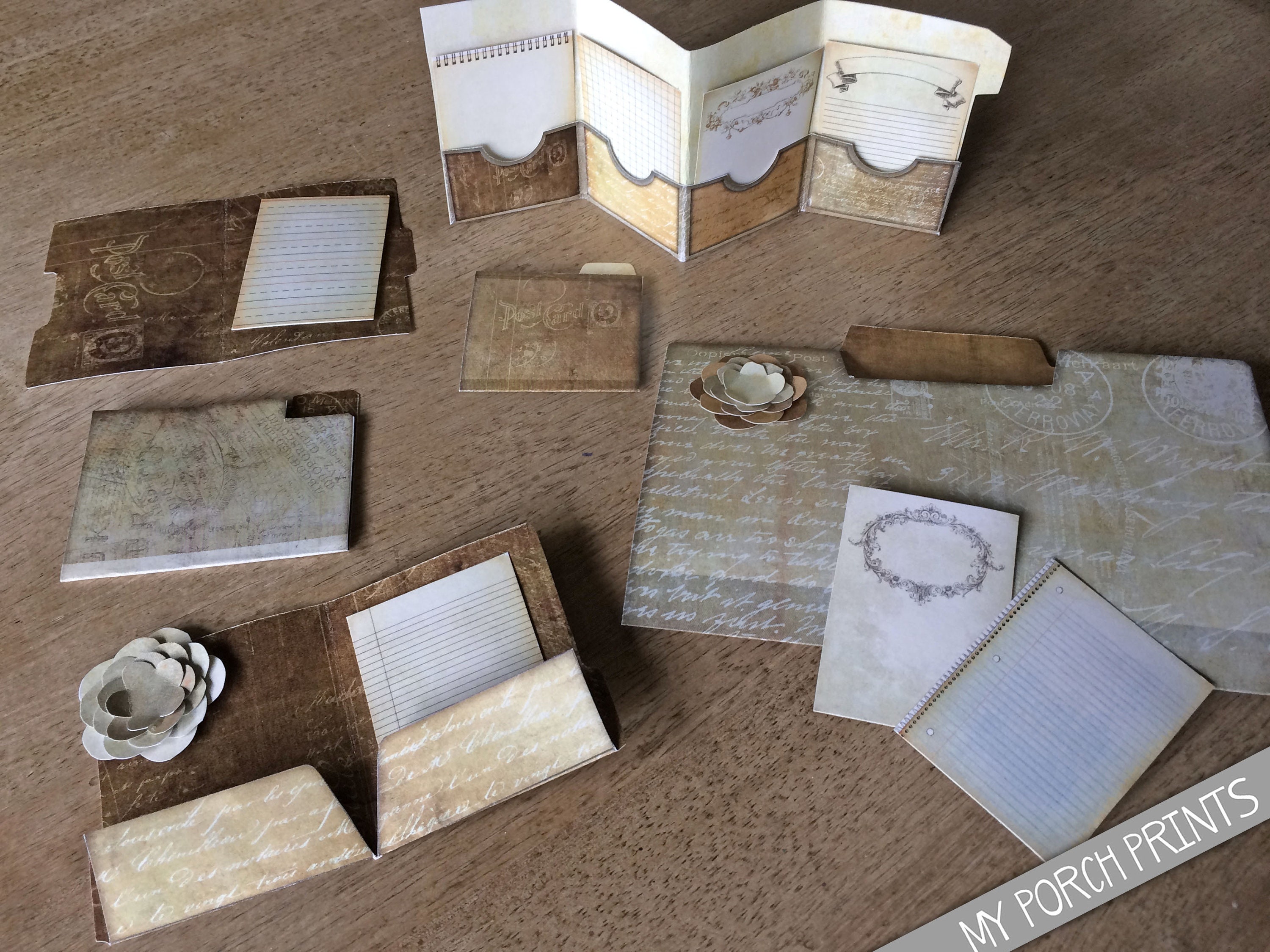 Mini File Folders Scrapbook Kit Junk Journal Kit Notecards - Etsy