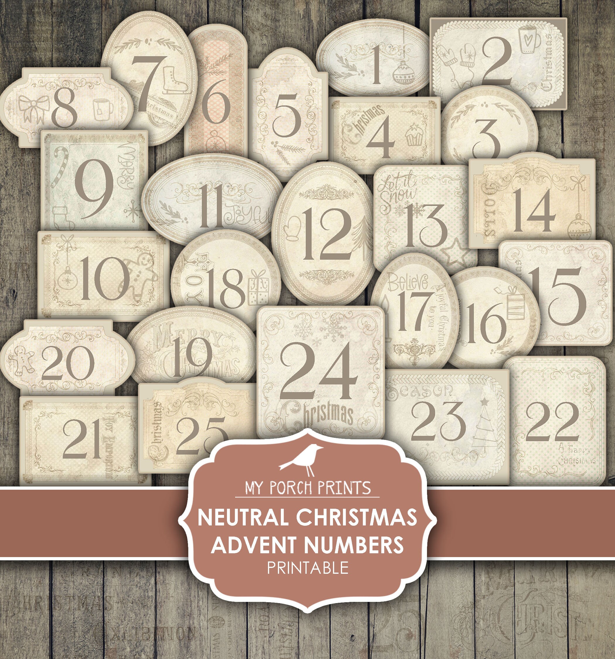 Christmas Numbers Printable 1 25