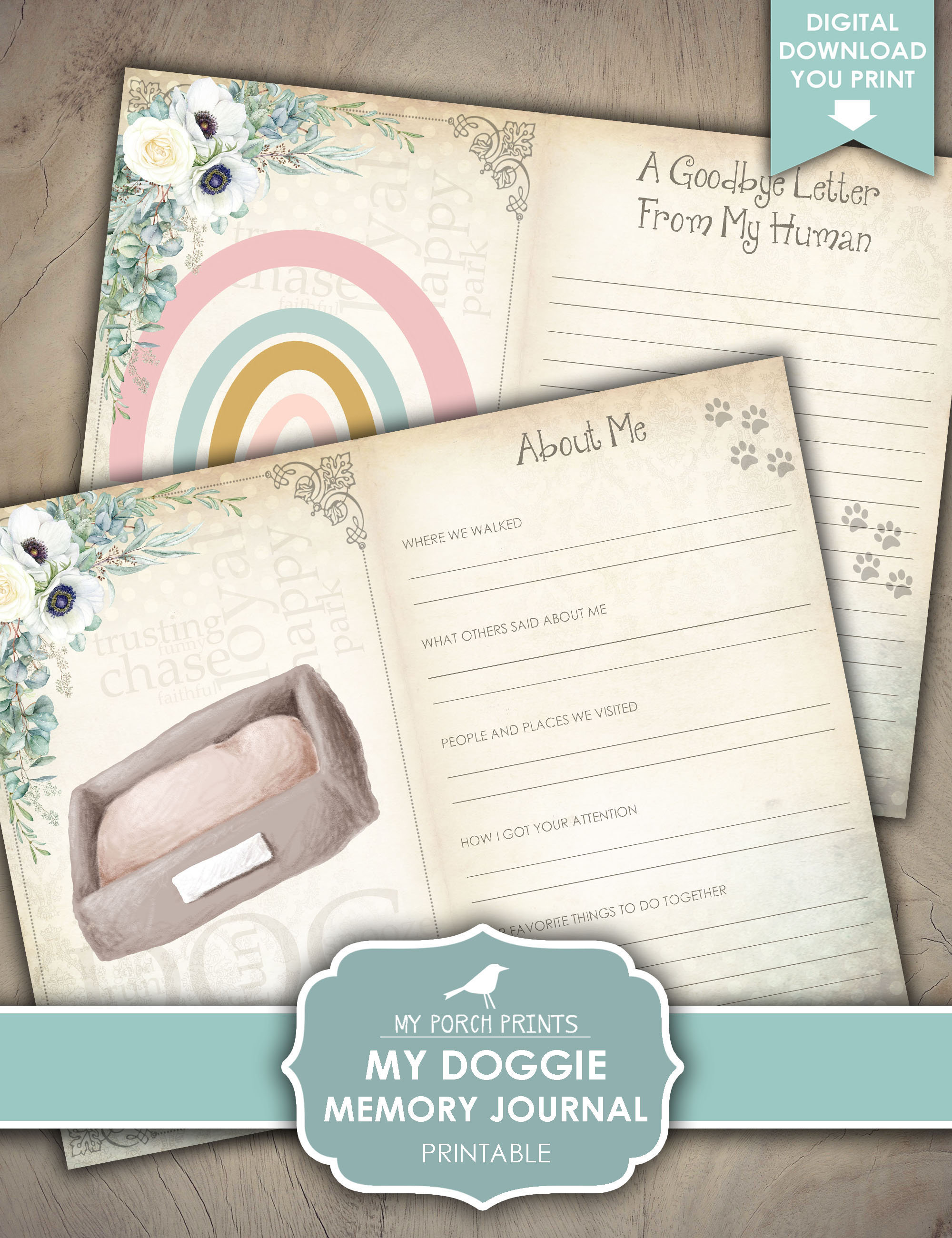 Junk Journal, Dog, Memory, Pet, My Doggie, Grief, Loss, Memorial, Puppy ...