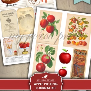 Junk Journal, Kit, Apples, Apple, Picking, Fall, Autumn, Red, Orchard ...