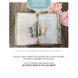 Junk Journal, 3D, Insert, Fall, Leaf, Leaves, Tree, Kit, Autumn, Forest ...