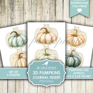 Pumpkin 3D Journal Insert, Junk Journal, Autumn, Fall, Halloween, Kit ...