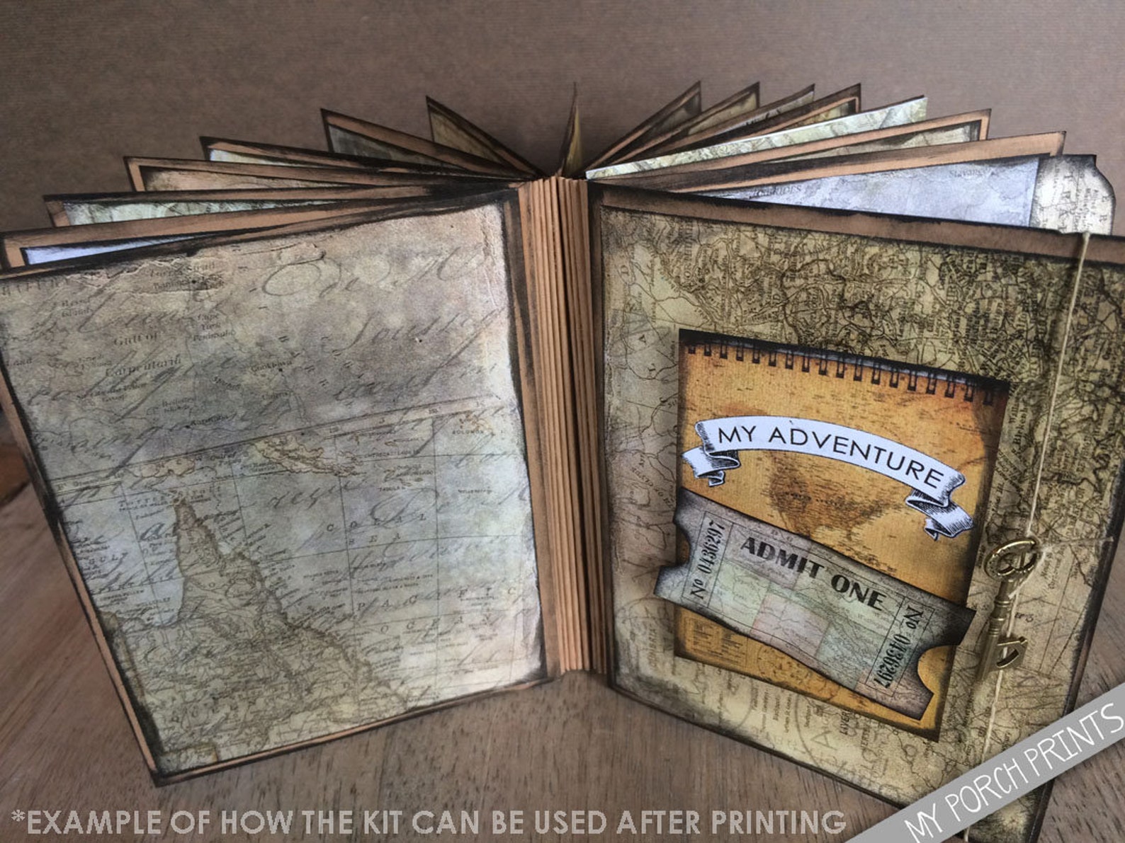 Junk Journal World Traveler Map Road Trip Travel Kit for - Etsy