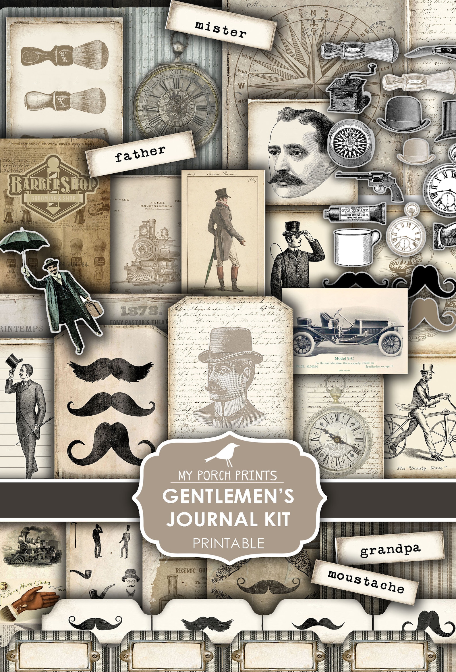 Gentlemen, Junk Journal, Man, Him, Masculine, Fathers Day, Steampunk ...