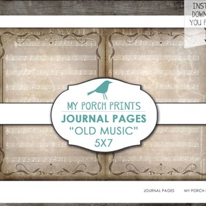 Printable Music Journal Pages, Old Music Vintage 5x7 Junk Journal Kit ...
