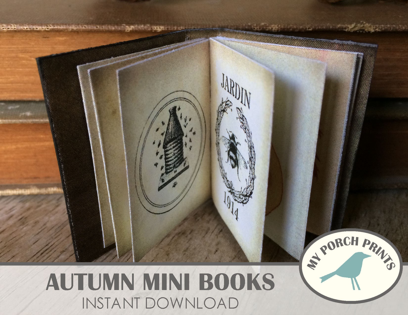 Autumn Mini Books, Fall, Mini Album, Necklace, Scrapbook, Printable ...