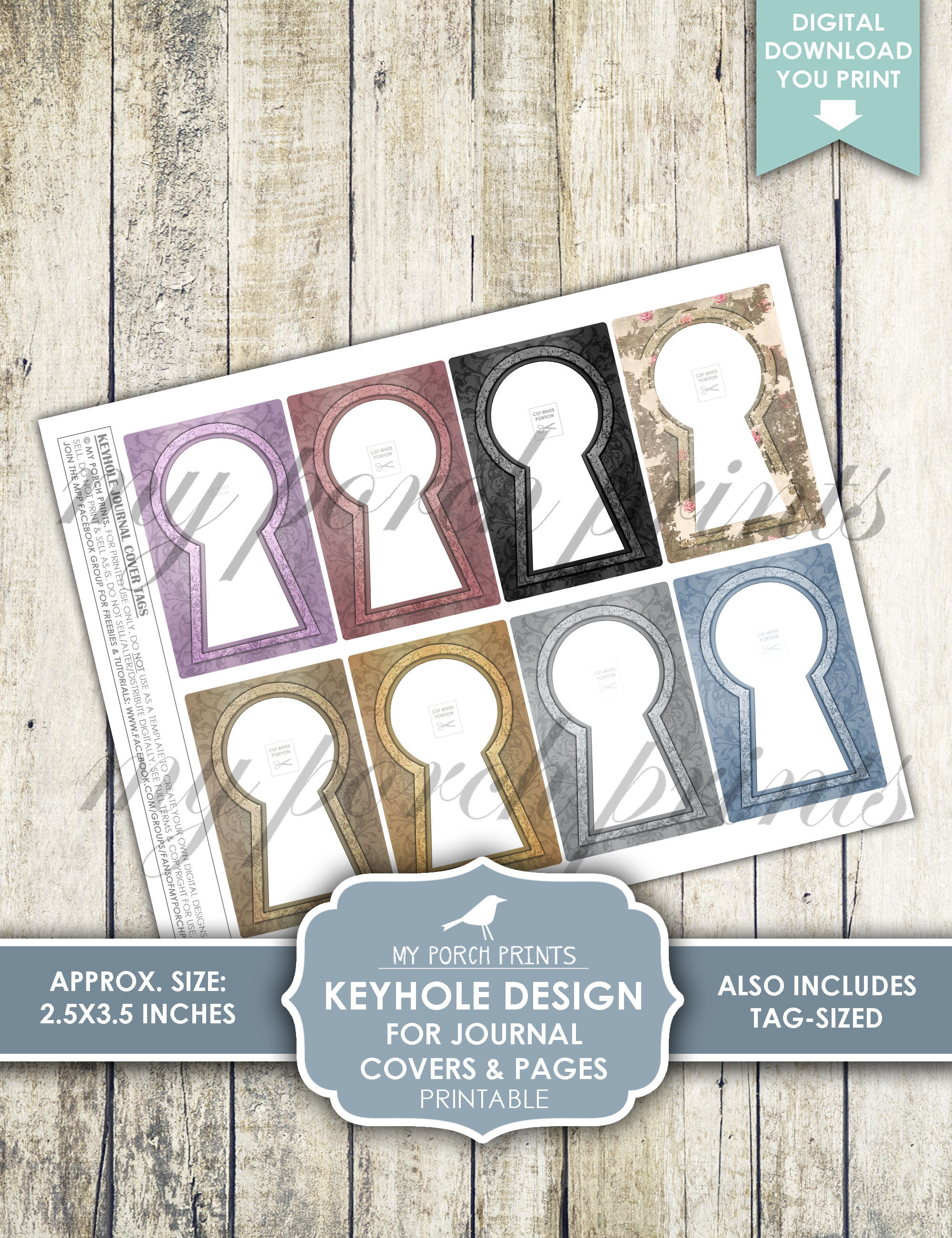 Keyhole, Junk Journal, Cover, Page, Key, Hole, Door, Alice in ...