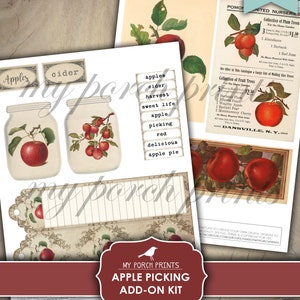 Apple Picking, ADD-ON KIT, Junk Journal, Apples, Fall, Autumn, Red ...