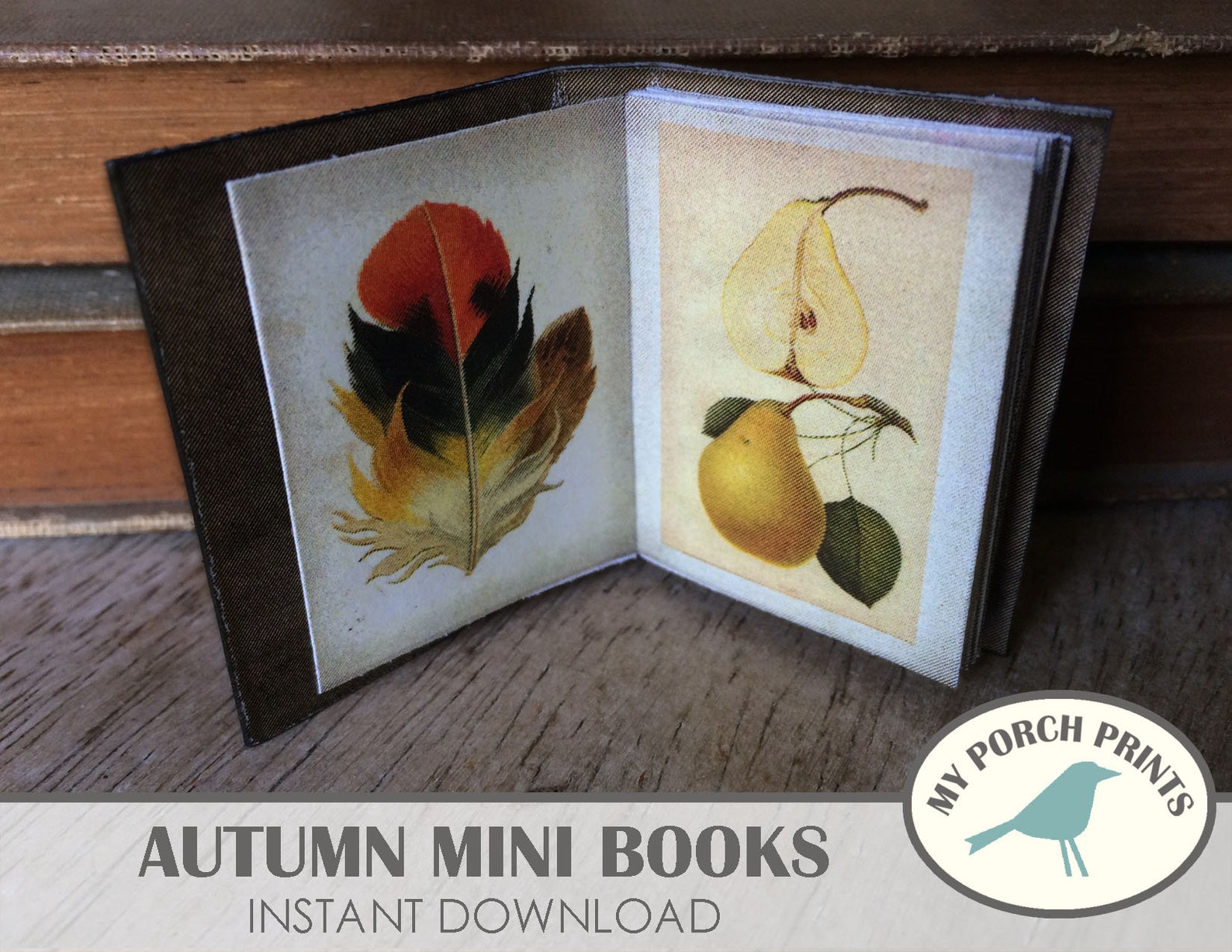 Autumn Mini Books, Fall, Mini Album, Necklace, Scrapbook, Printable ...