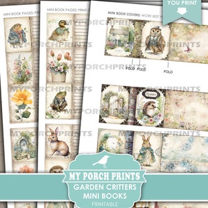 Garden Critters Mini Books, Junk Journal, Miniature, Woodland, Animals ...