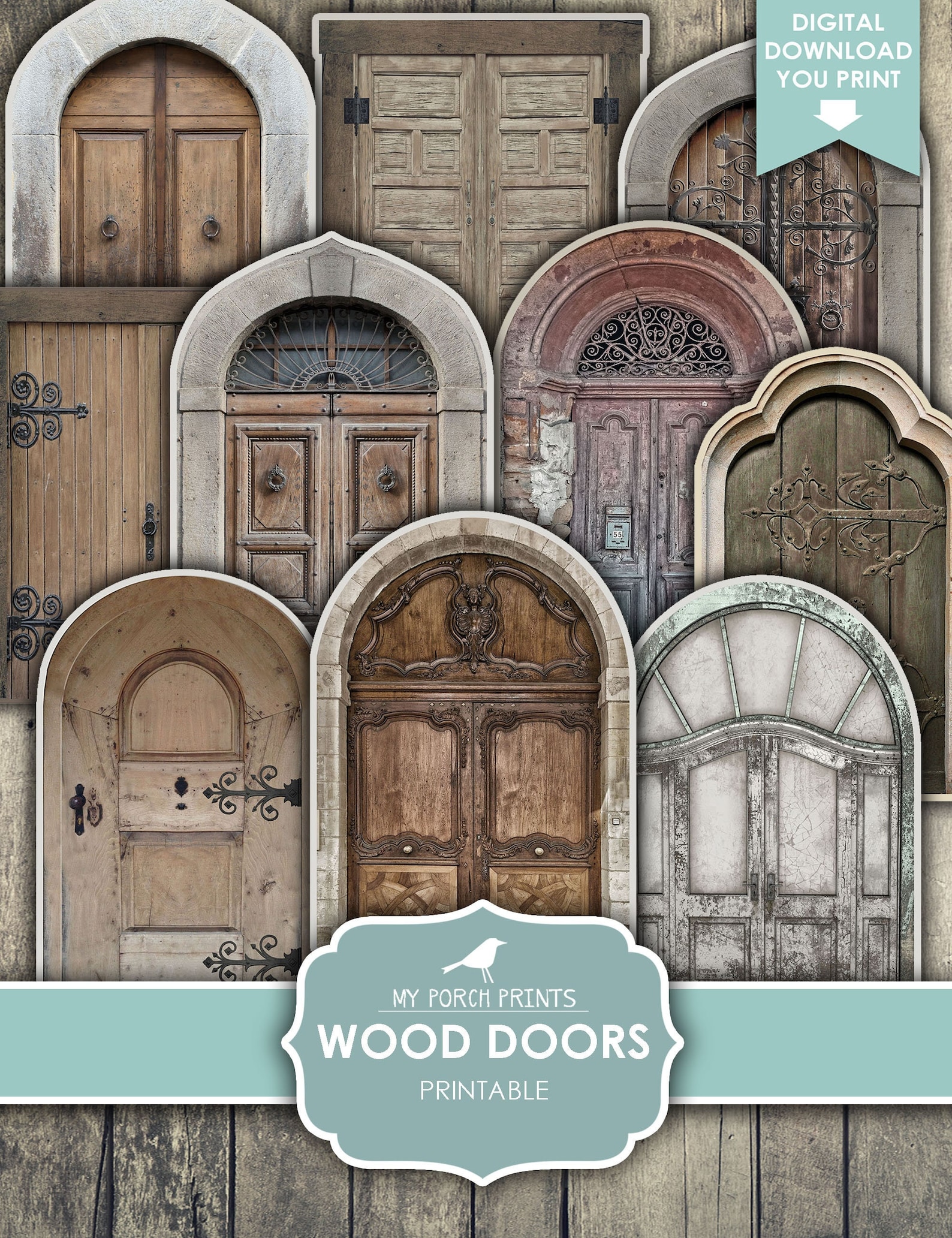 Wood Doors, Junk Journal, Door, Open, Gift, Card, Cover, Wooden ...