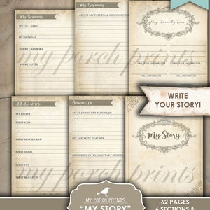 Junk Journal, Kit, My Story, Biography, About Me, Dad, Grandpa, Gift ...