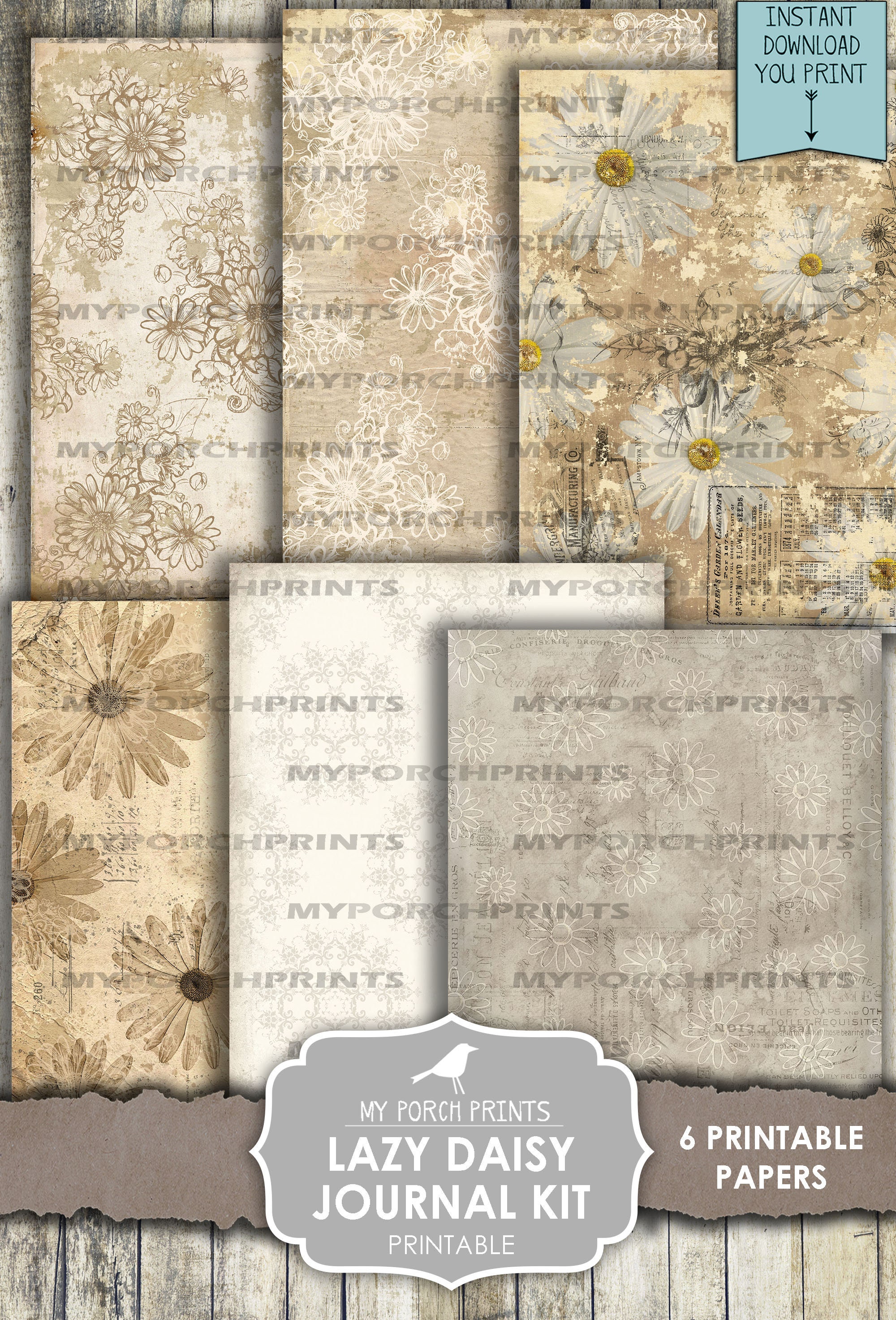 Lazy Daisy Junk Journal Kit Flower Daisies Vintage My - Etsy