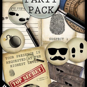 Spy Party Pack, Spy Party Printable, Spy Birthday Party, Secret Agent ...
