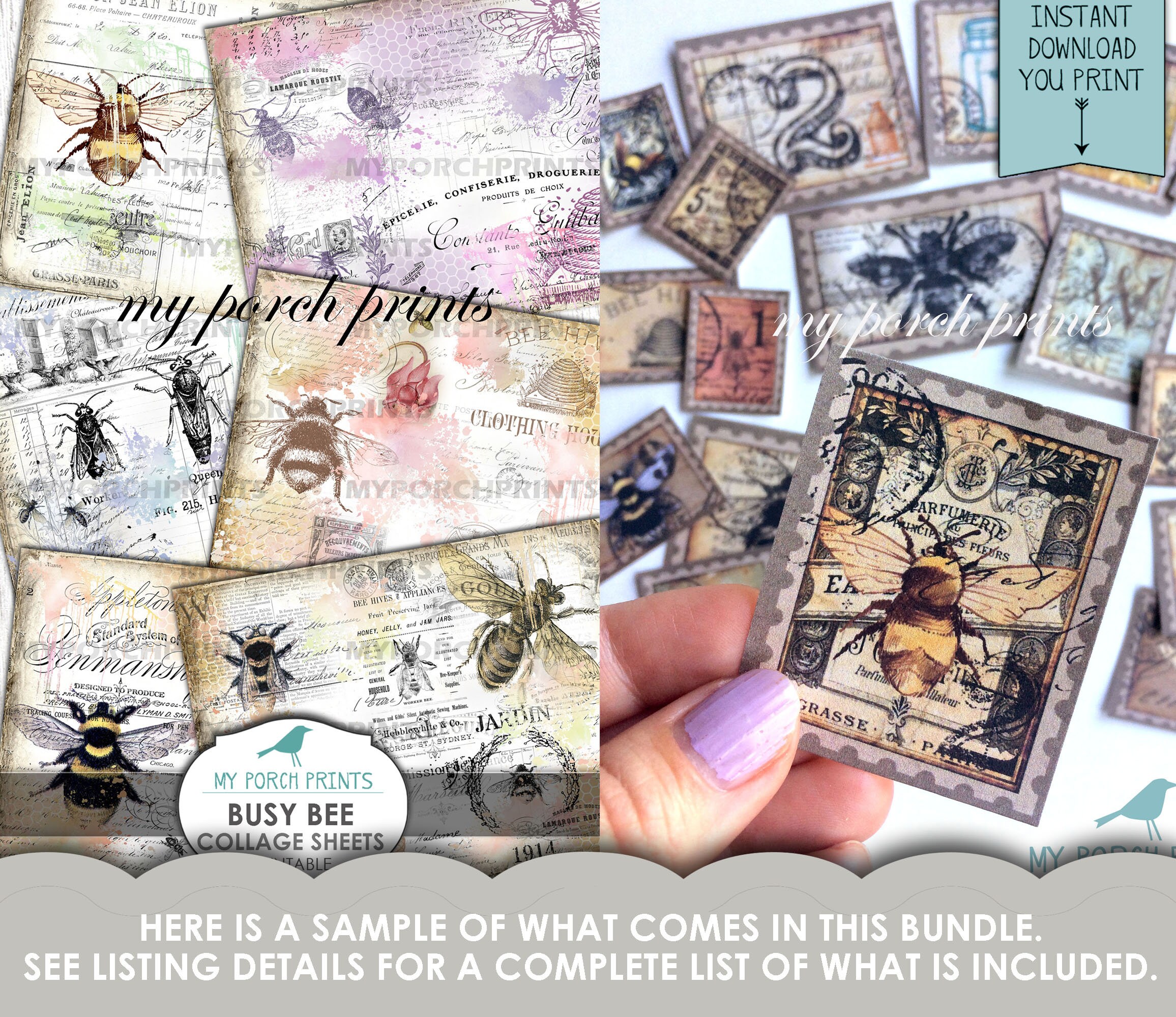 Junk Journal Kit Busy Bee Bundle Printable Ephemera Pack | Etsy Junk Journal Kit Busy Bee Bundle Printable Ephemera Pack | Etsy
