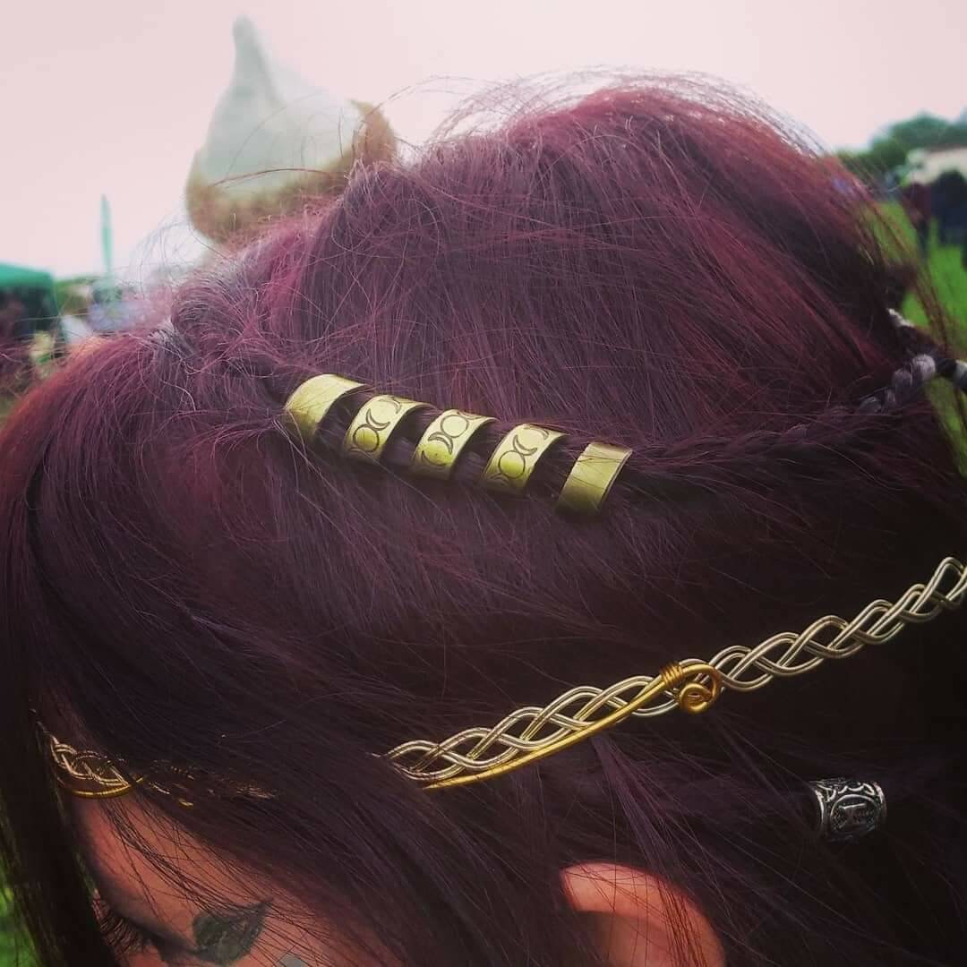 Viking Spiral Hair Bead/pendant Runic Inscription or Plain - Etsy