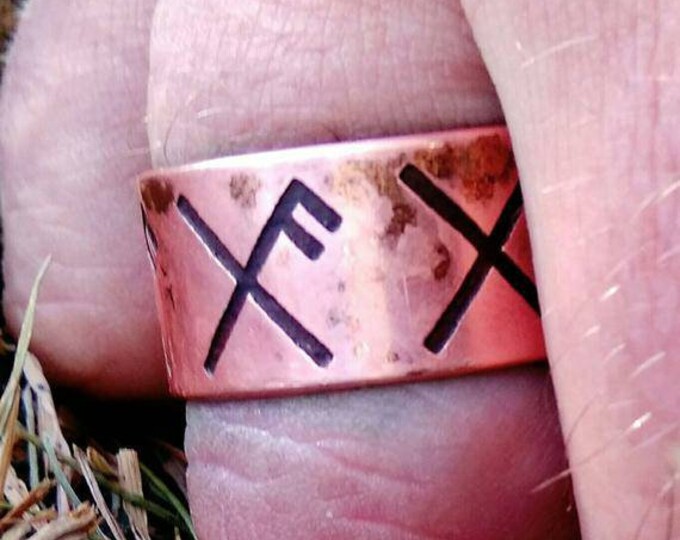 Good Luck Ring - Viking, Norse, Futhark Rune Inscription Love and Luck ...