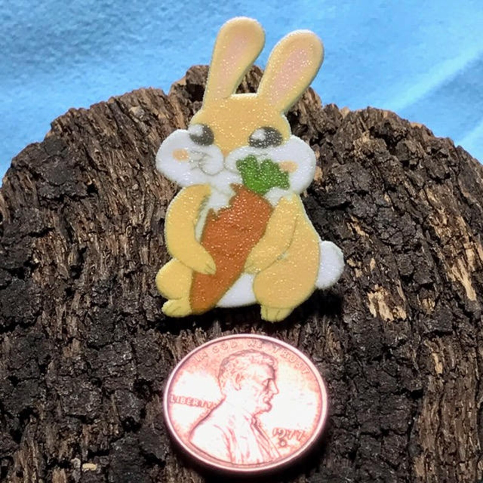 Standing Bunny Rabbit Holding Carrot Brooch or Pin - Etsy