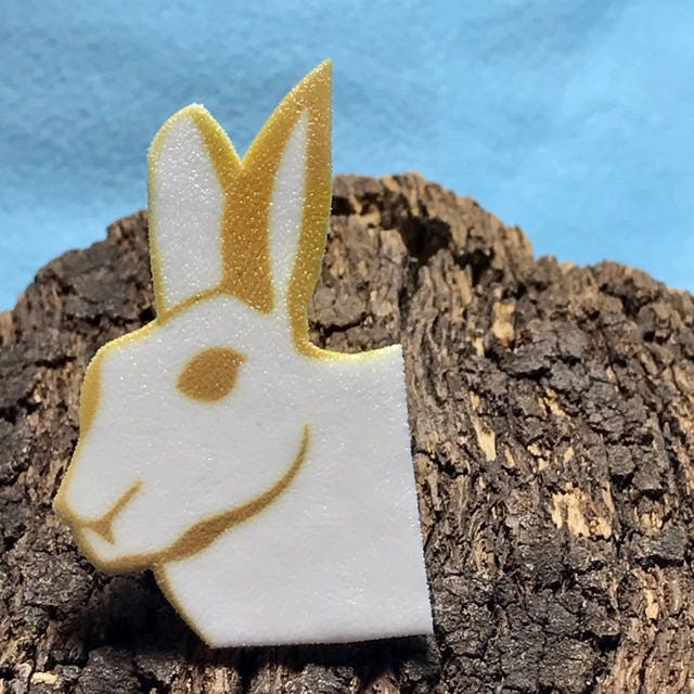 White Bunny Rabbit Head Brooch or Pin - Etsy