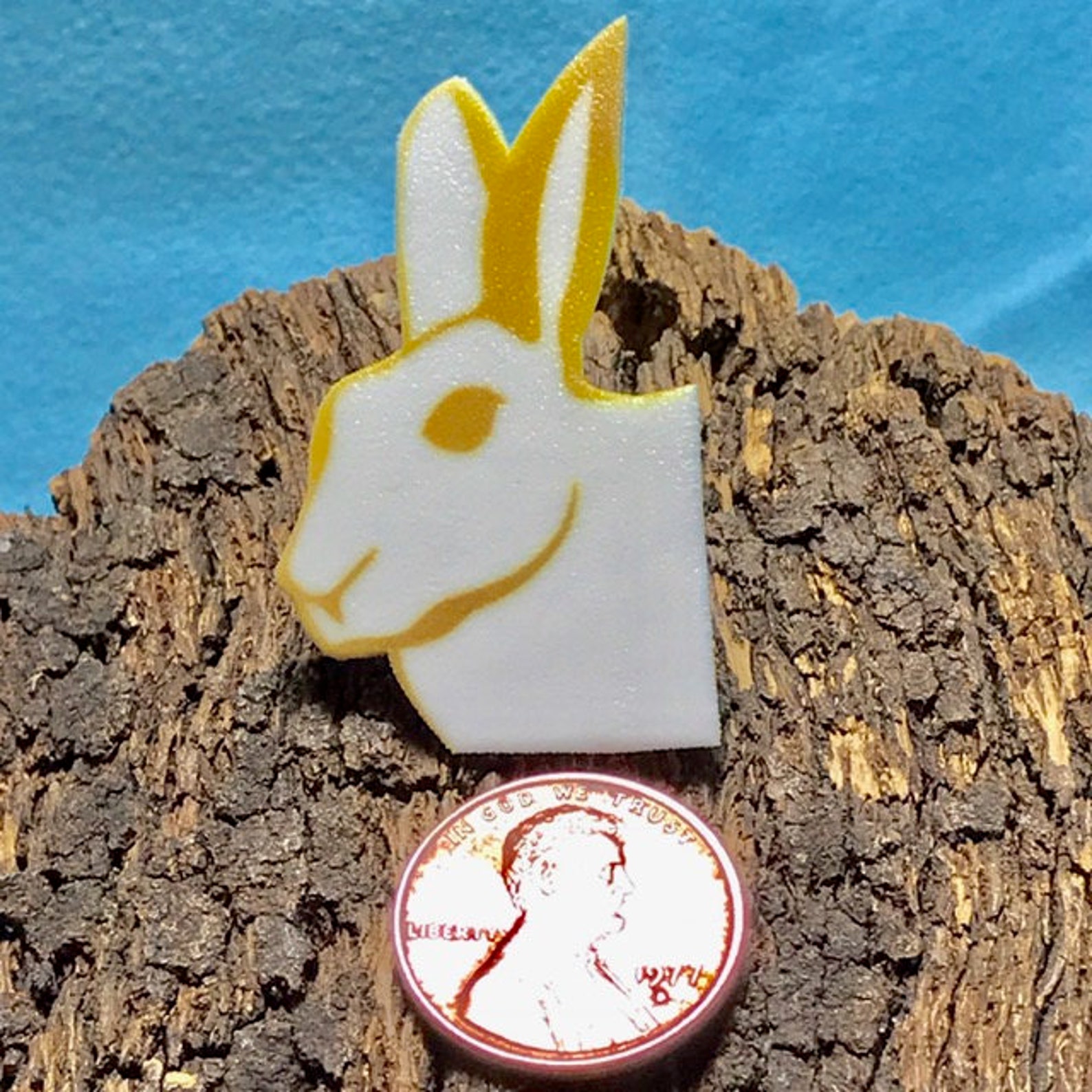 White Bunny Rabbit Head Brooch or Pin - Etsy