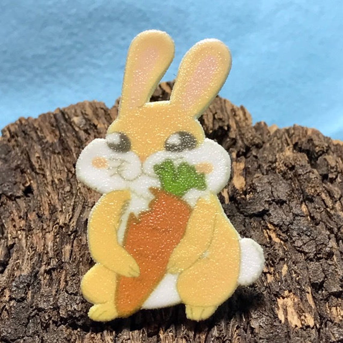 Standing Bunny Rabbit Holding Carrot Brooch or Pin - Etsy