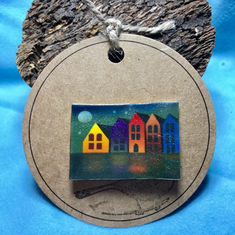 Houses Brooch or Pin - Etsy