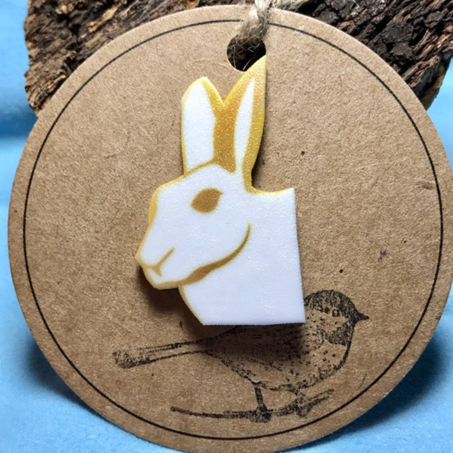 White Bunny Rabbit Head Brooch or Pin - Etsy