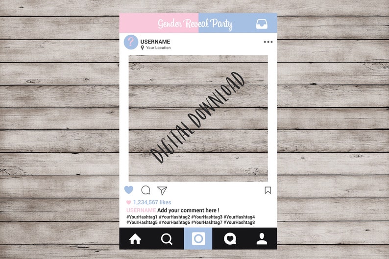 Gender Reveal Frame Instagram Frame Prop Gender Reveal Photo - Etsy