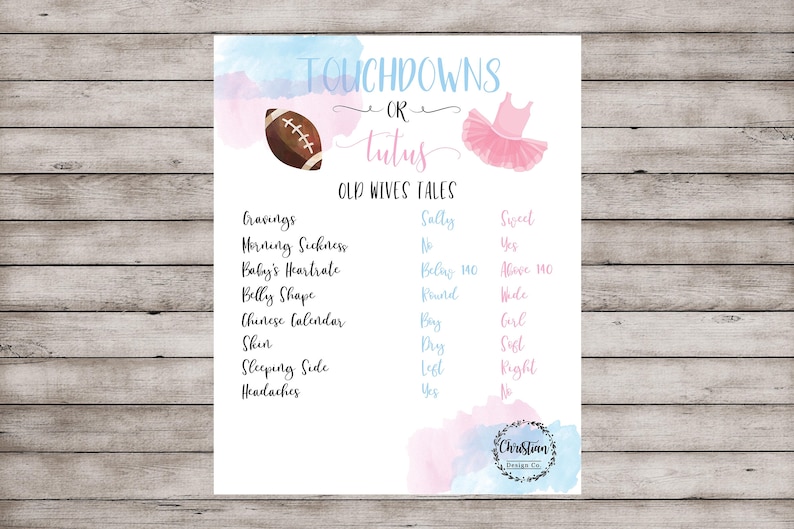 Touchdowns or Tutus Touchdown or Tutu Gender Reveal Gender - Etsy