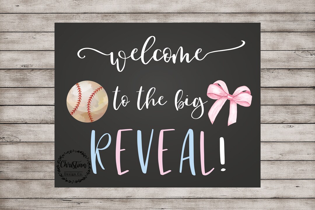 Gender Reveal Decorations, Baseball or Bows, Baseballs or Bows ...