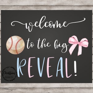 Gender Reveal Decorations, Baseball or Bows, Baseballs or Bows ...
