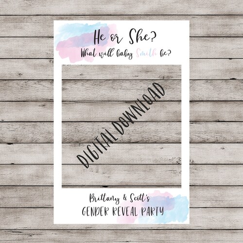 Gender Reveal Frame Instagram Frame Prop Gender Reveal Photo - Etsy