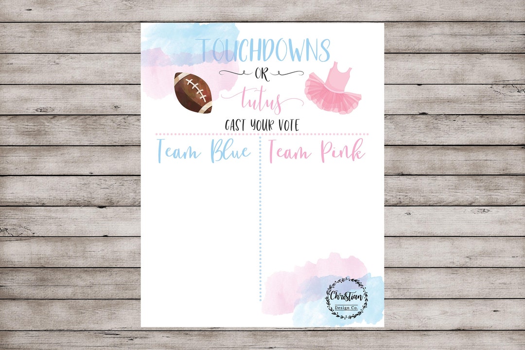 Touchdowns or Tutus Gender Reveal, Touchdowns and Tutus Cast Your Vote ...