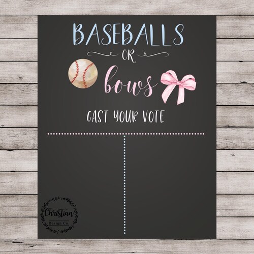 Gender Reveal Decorations Baseball or Bows Baseballs or - Etsy