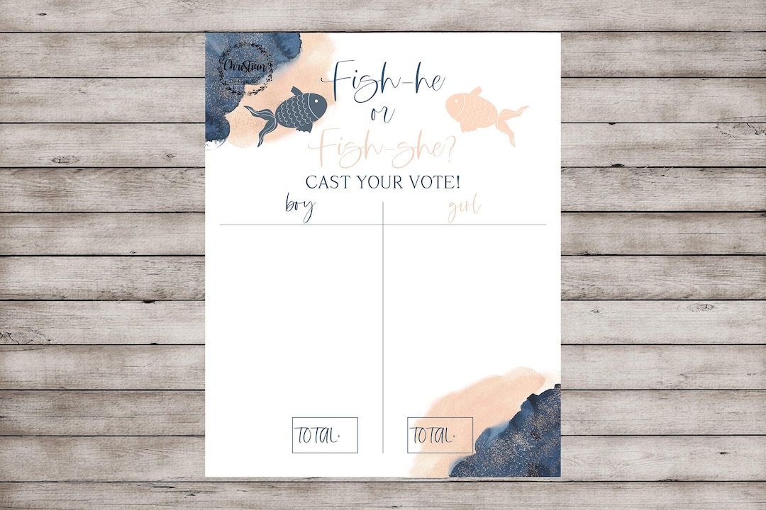 Fish Gender Reveal, Fish He or Fish She Cast Your Vote, Fishing Gender ...