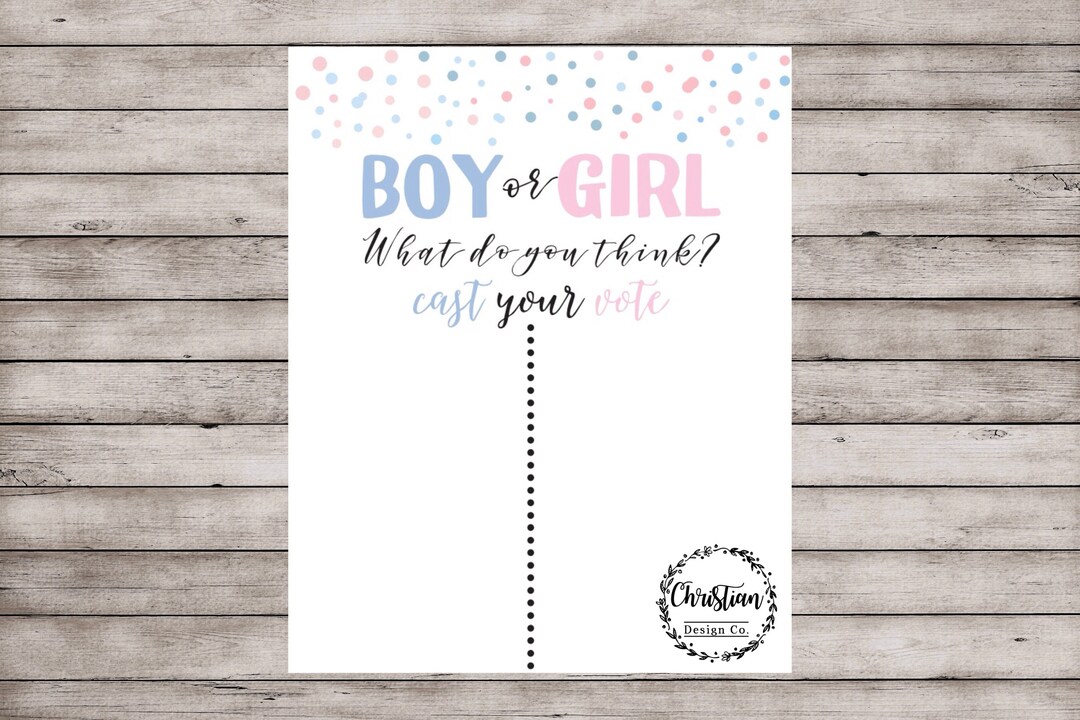 Gender Reveal Sign, Cast Your Vote Gender Reveal Sign, Gender Reveal ...