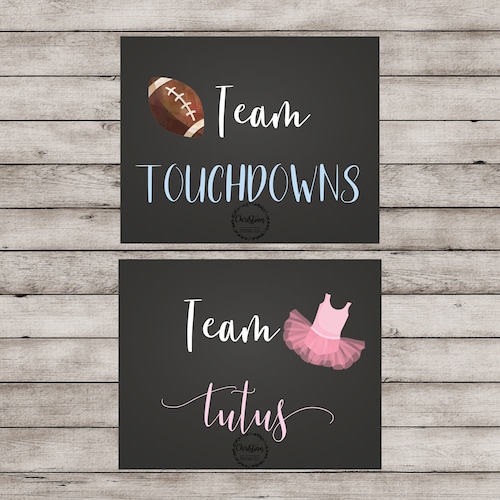 Touchdowns or Tutus Gender Reveal Welcome Sign Printable - Etsy