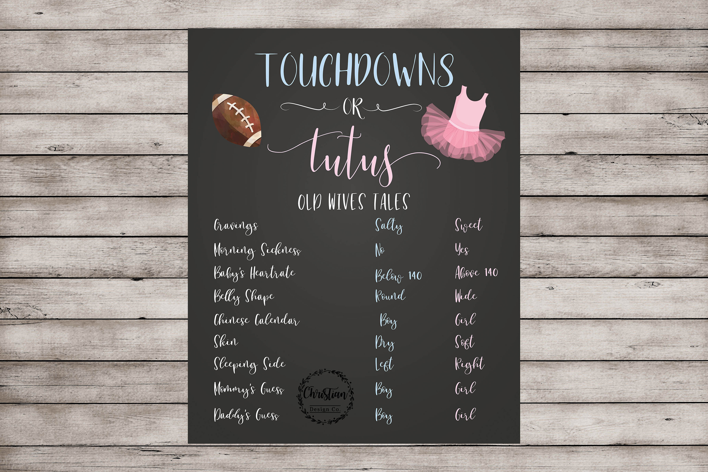 Touchdowns or Tutus, Gender Reveal Decor, Touchdown or Tutu, Tutus and ...