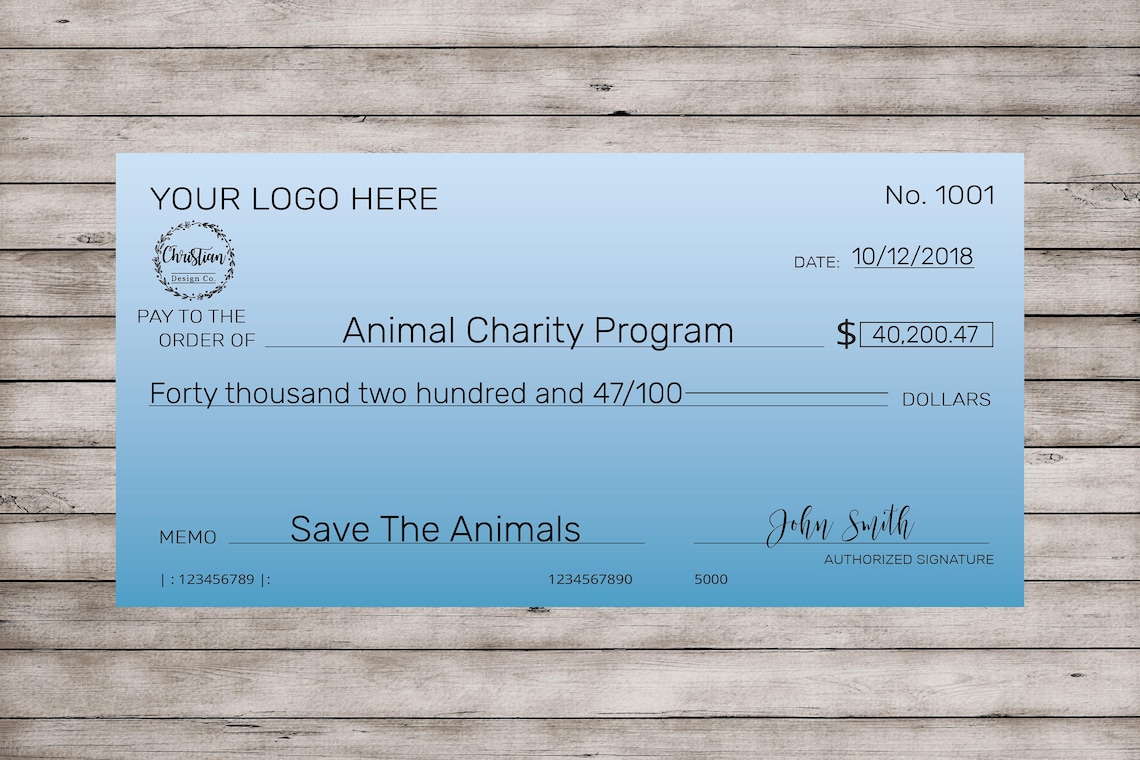 Giant Check Presentation Check Big Check Oversized Check - Etsy