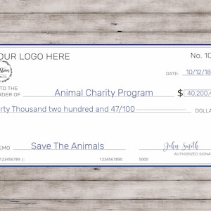 Giant Check, Presentation Check, Big Check, Oversized Check, Giant ...