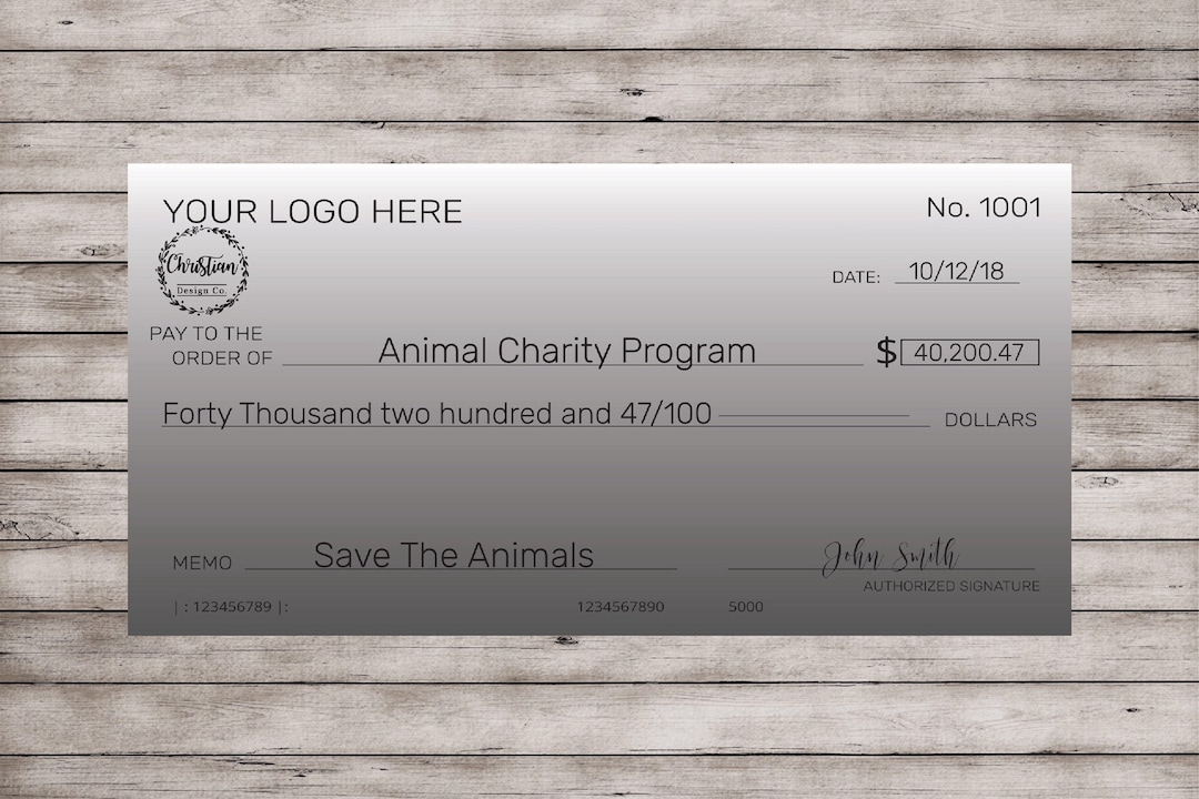 Giant Check, Presentation Check, Big Check, Oversized Check, Giant ...